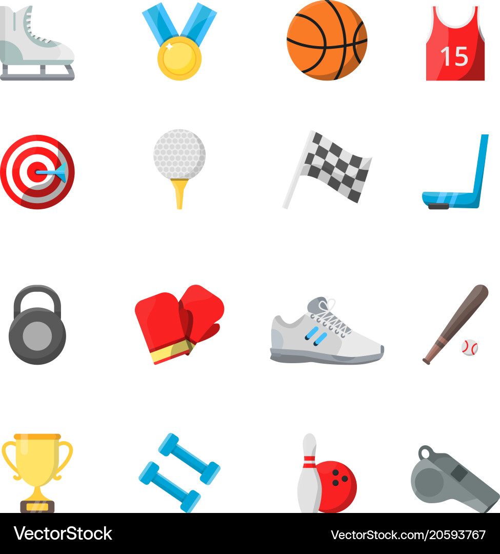 Flat sport symbols in style Royalty Free Vector Image