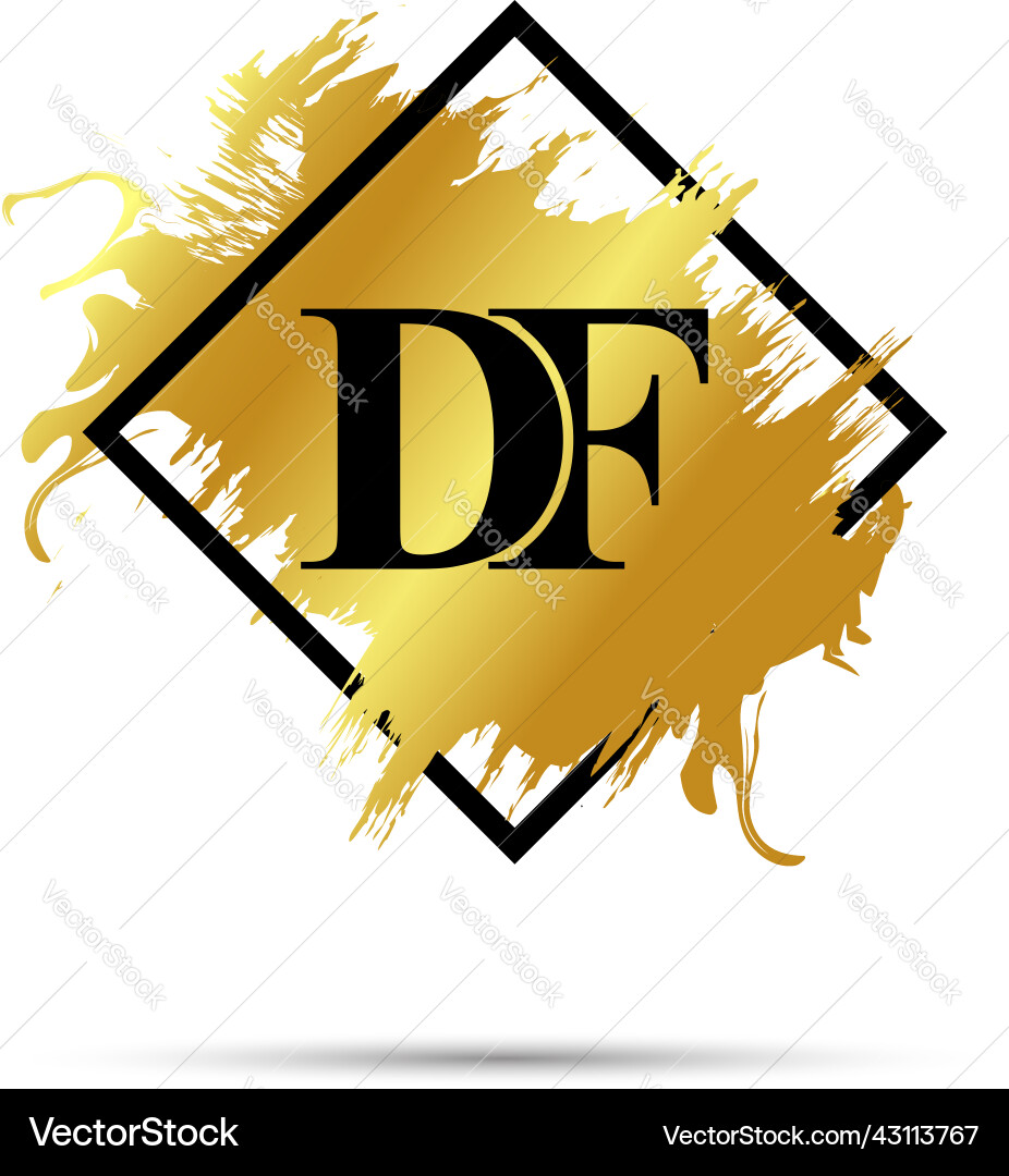 Gold df logo symbol art design Royalty Free Vector Image