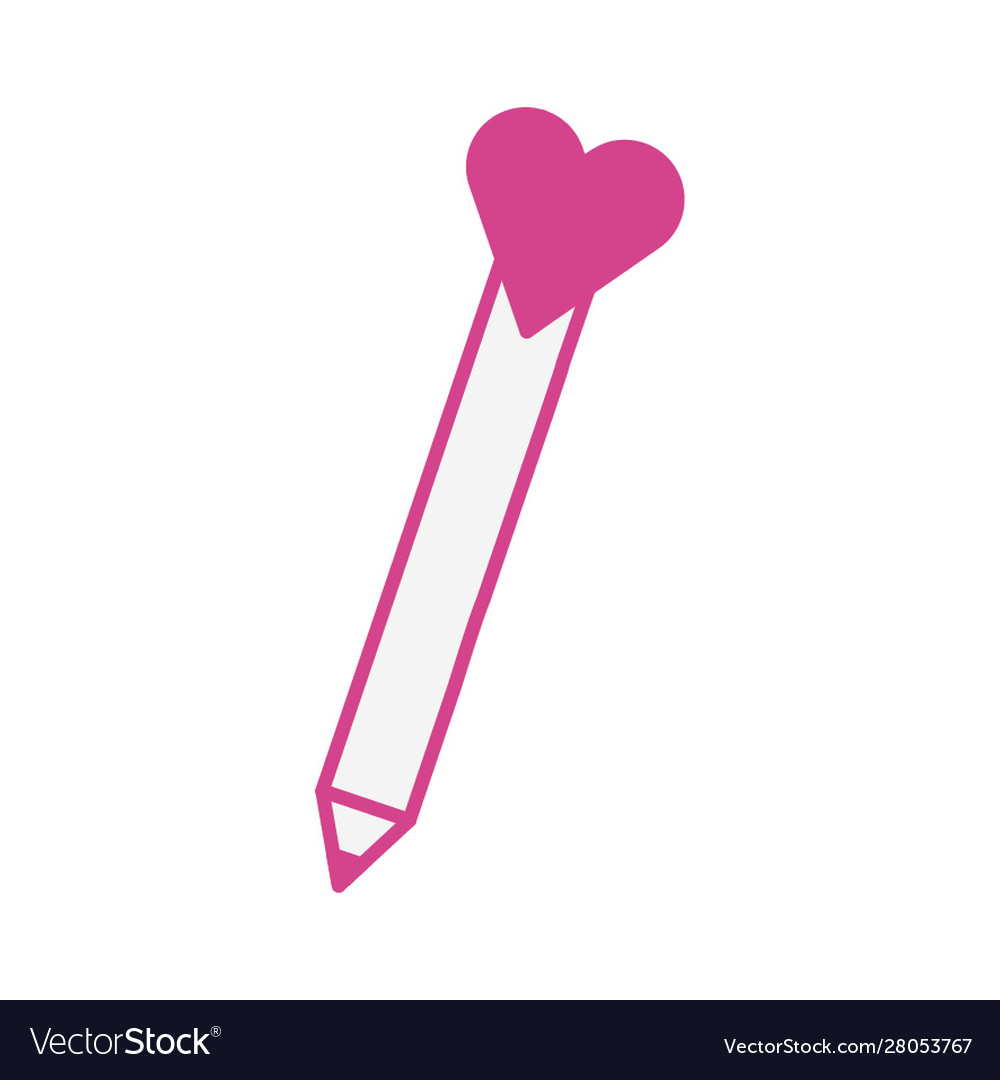 Happy valentines day heart with pencil Royalty Free Vector