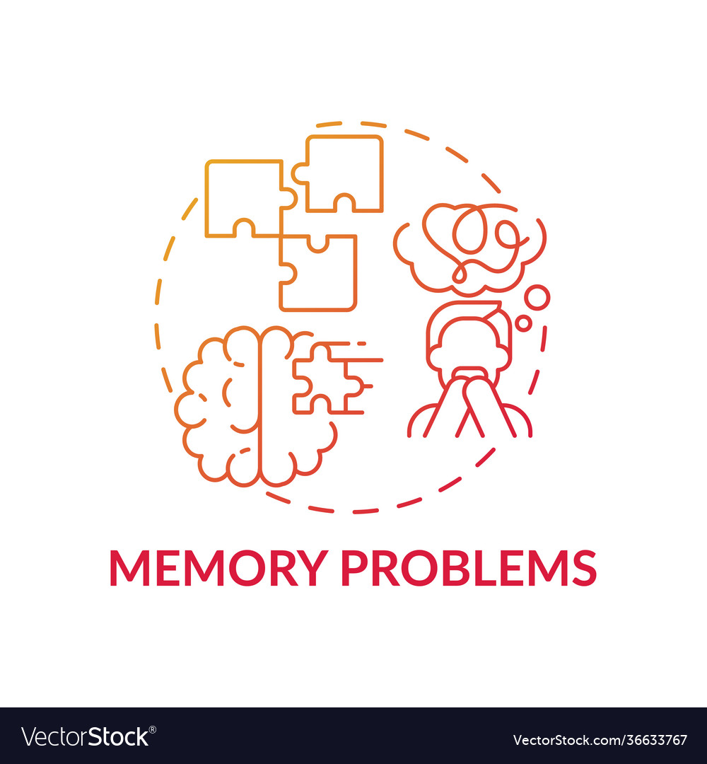 Memory problems concept icon Royalty Free Vector Image