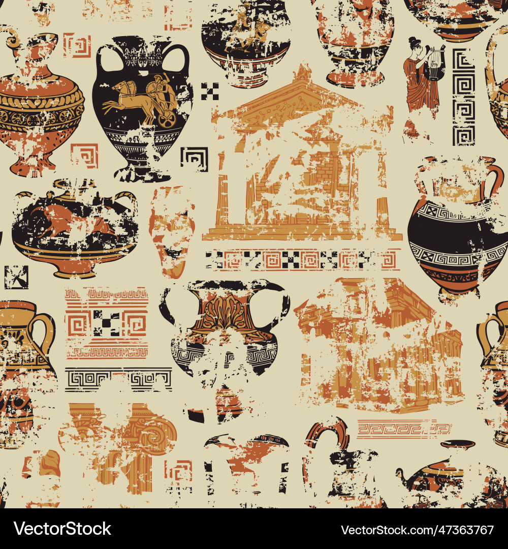 Seamless pattern on the theme of ancient greece Vector Image