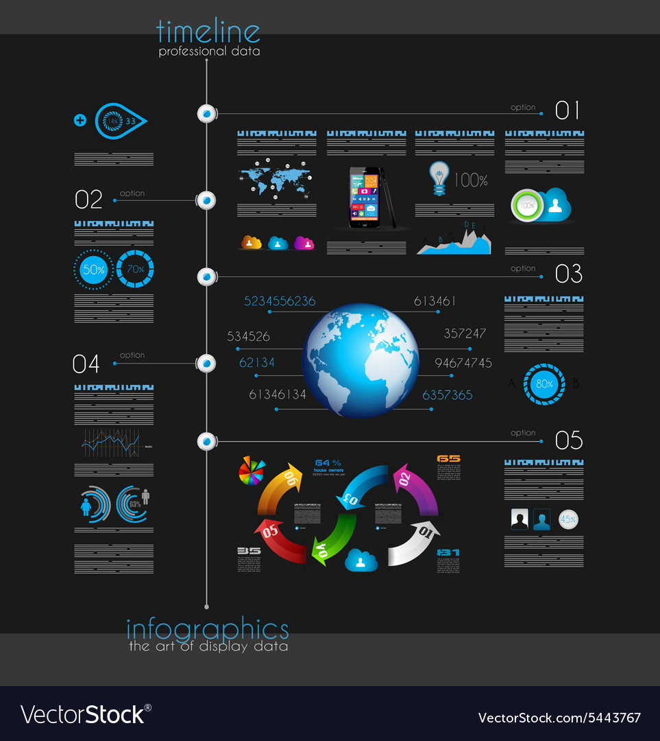 Timeline to display your data with infographic Vector Image