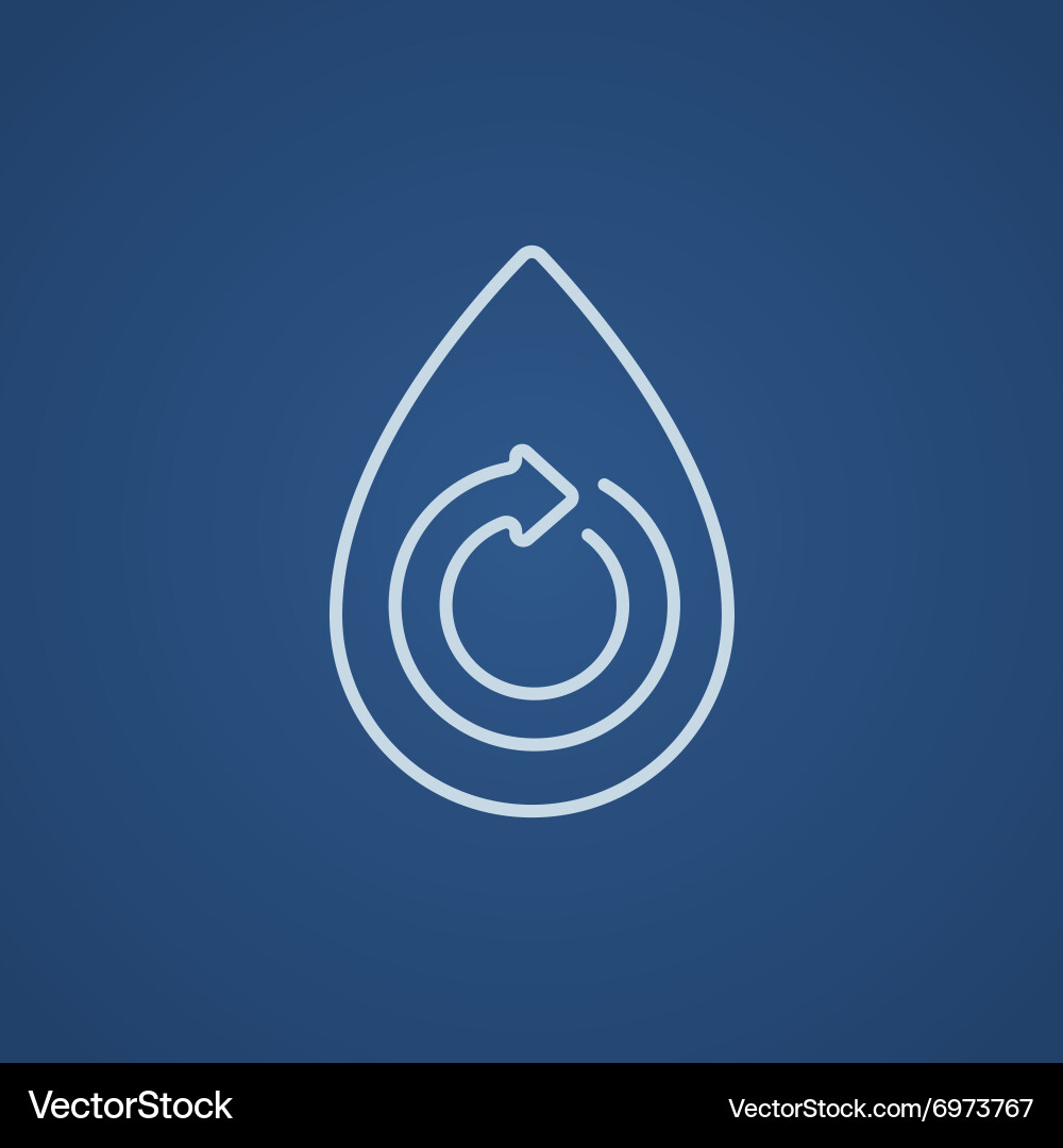 Water drop with circular arrow line icon Vector Image