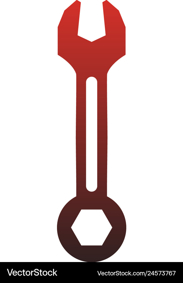 Wrench construction tool red lines Royalty Free Vector Image