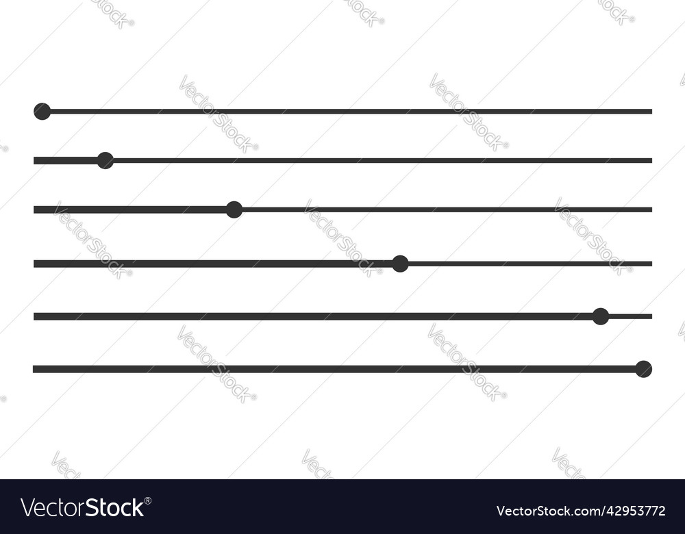 Audio player sliders or progress loading bars set Vector Image