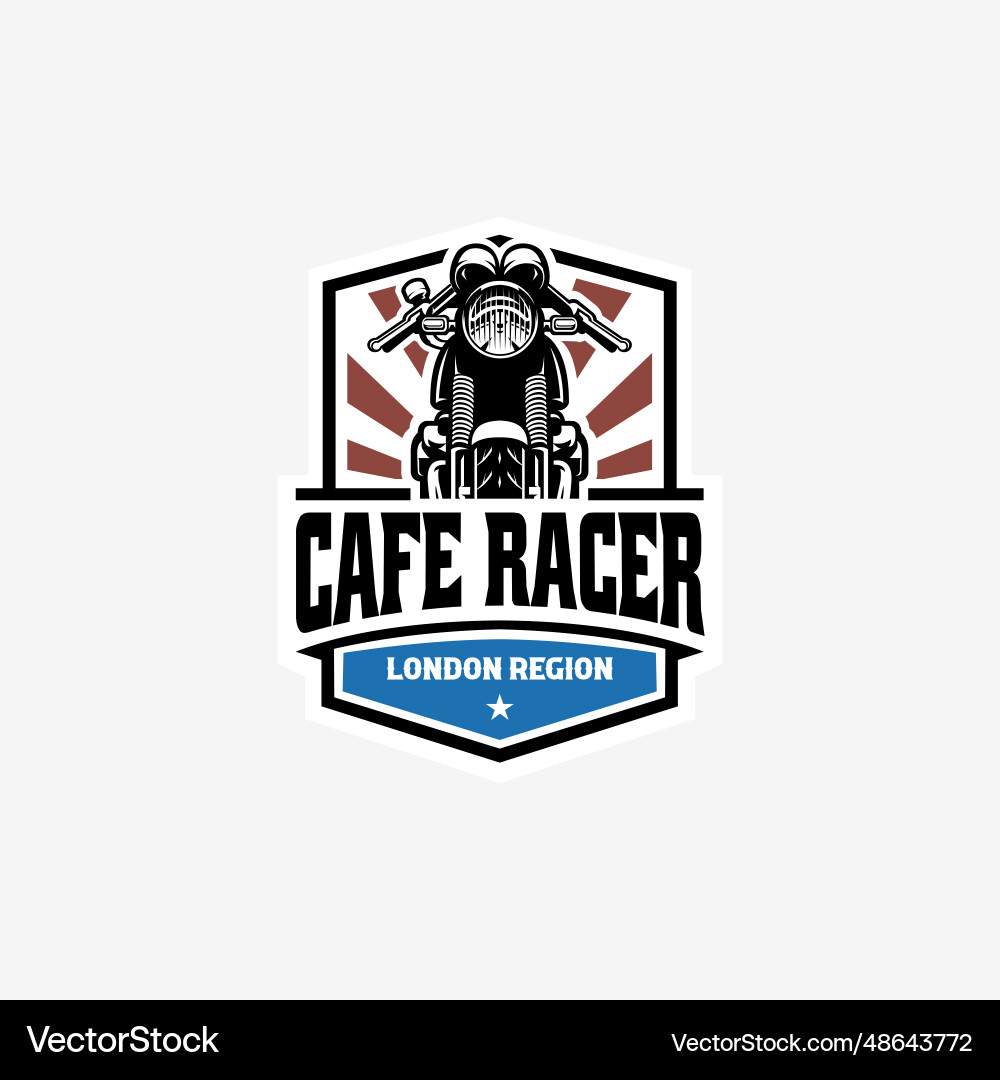 Cafe racer badge emblem logo template set Vector Image