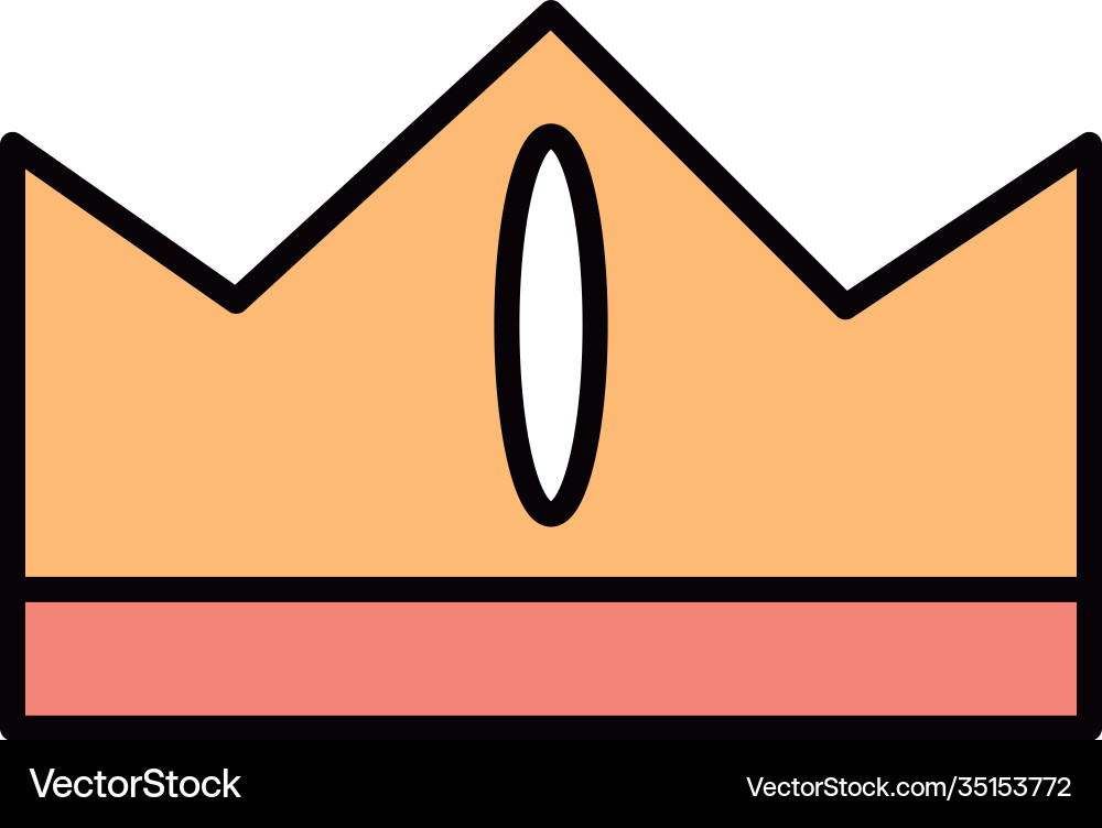 Cartoon crown monarchy royalty gem celebration Vector Image