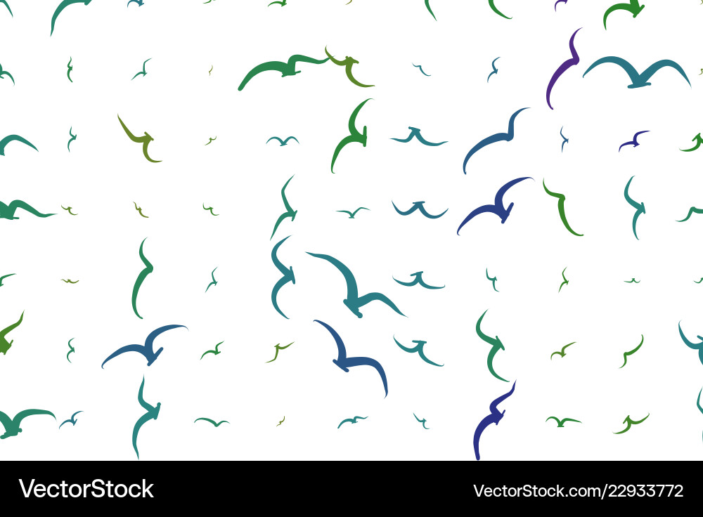 Flying birds creative style background colorful Vector Image