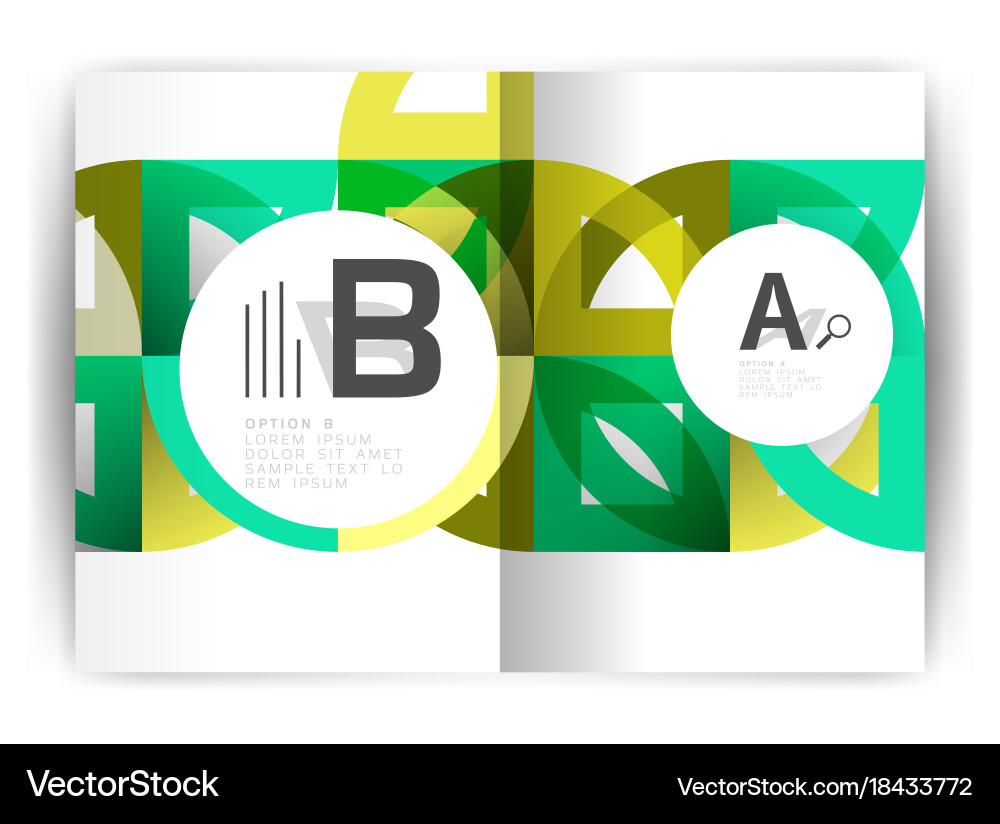 Geometric a4 annual report cover print template Vector Image