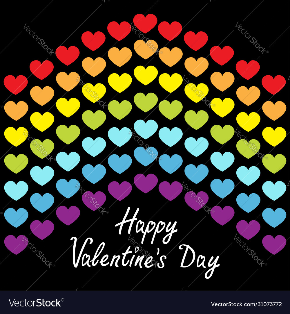Happy valentines day rainbow flag line backdrop Vector Image
