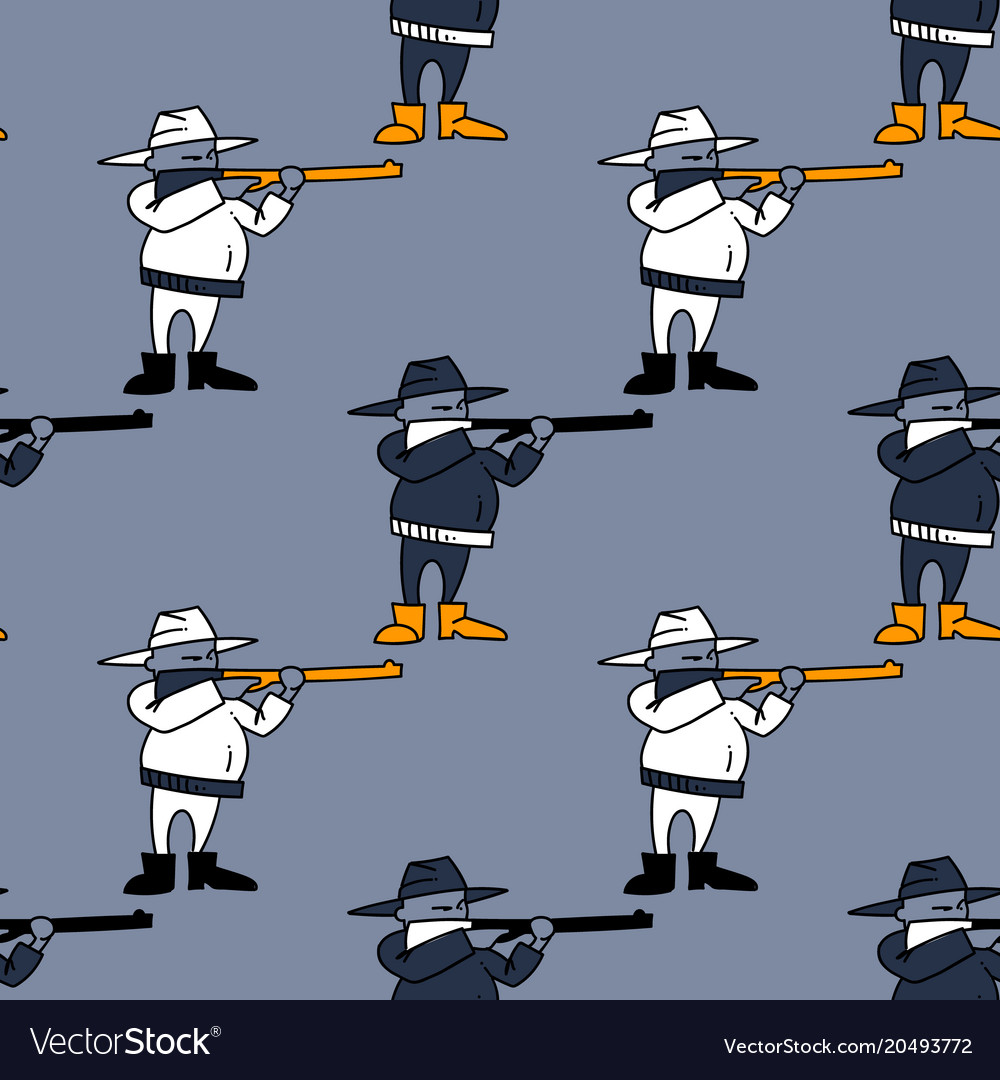 Hunter seamless pattern Royalty Free Vector Image