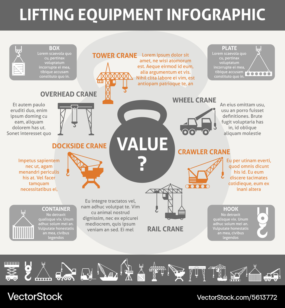Industrial equipment infographic Royalty Free Vector Image