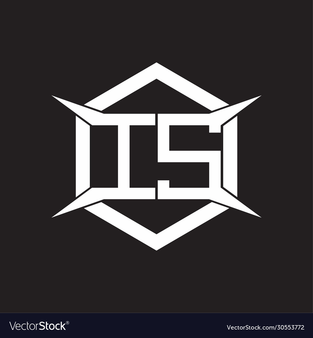 Is logo monogram with hexagon and four taper Vector Image