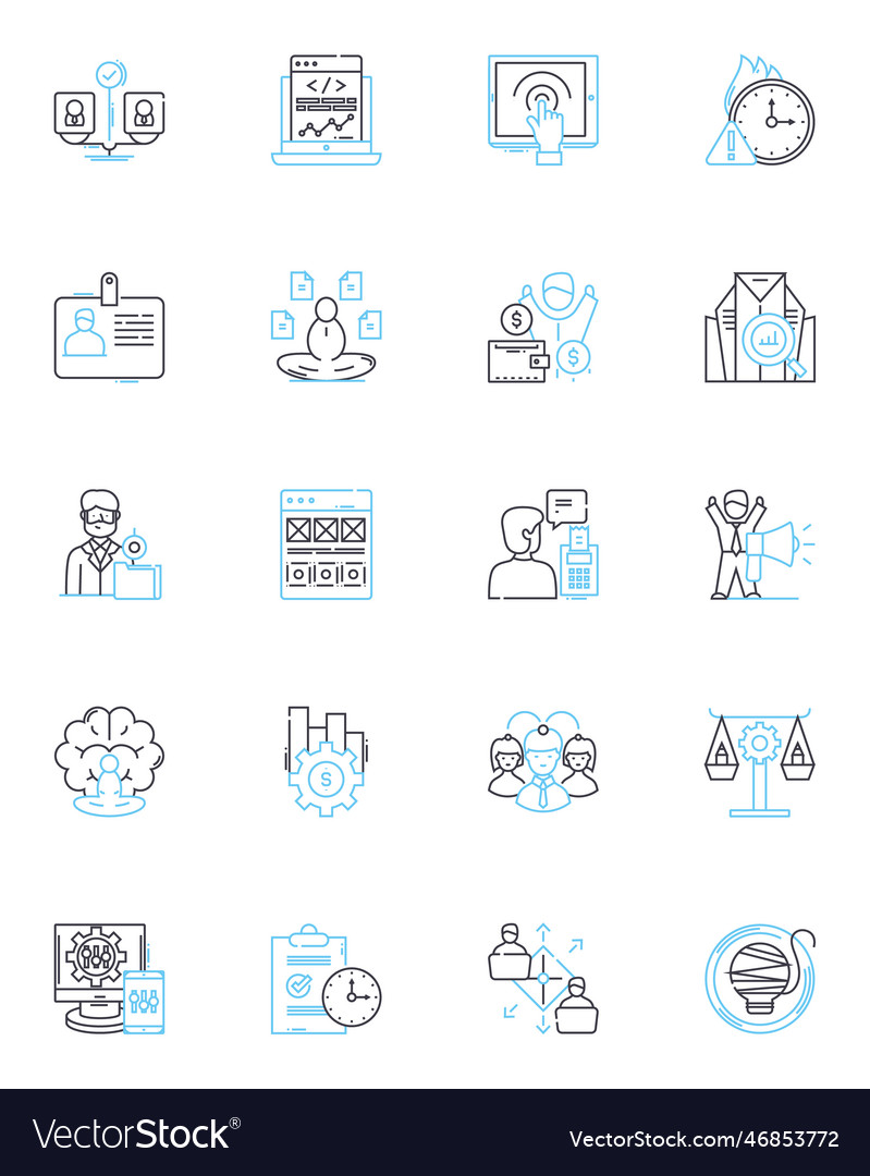 Job evaluation linear icons set compensation Vector Image