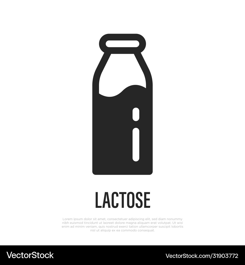 Lactose thin line icon symbol for packaging food Vector Image