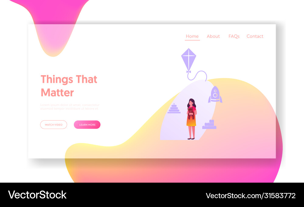 Market segmentation landing page template little Vector Image