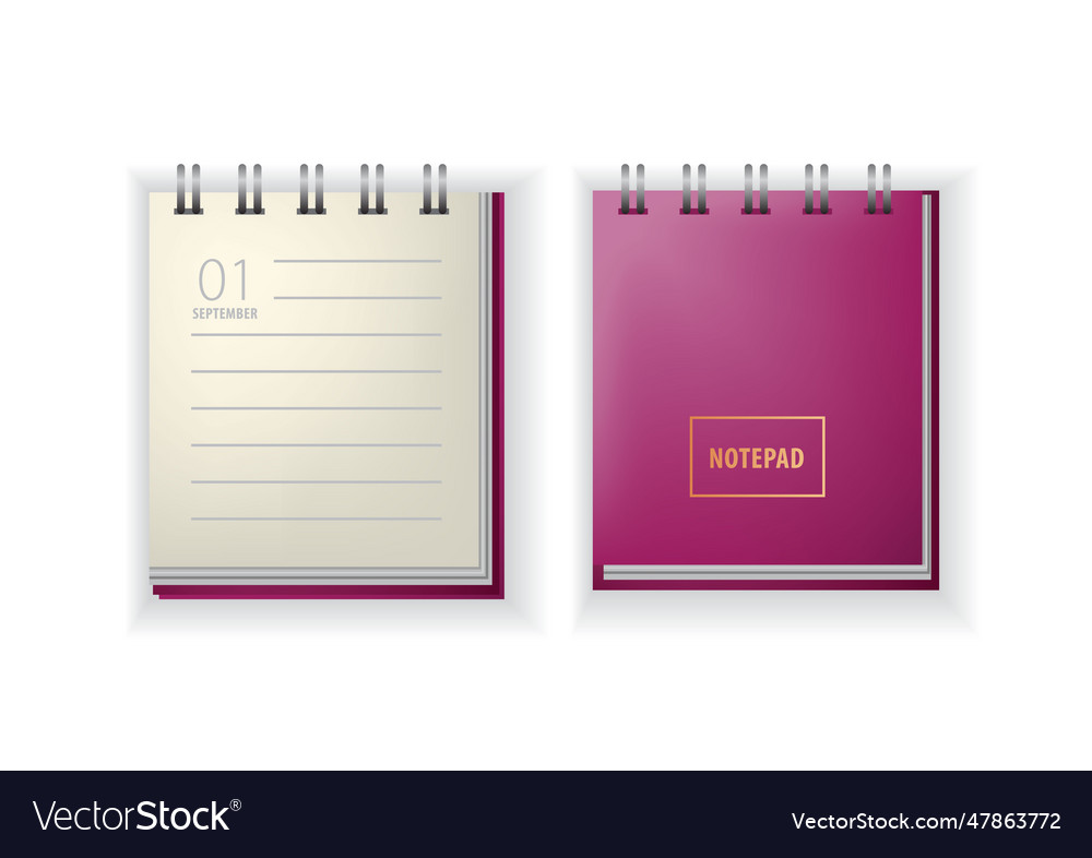 Notepad realistic Royalty Free Vector Image - VectorStock