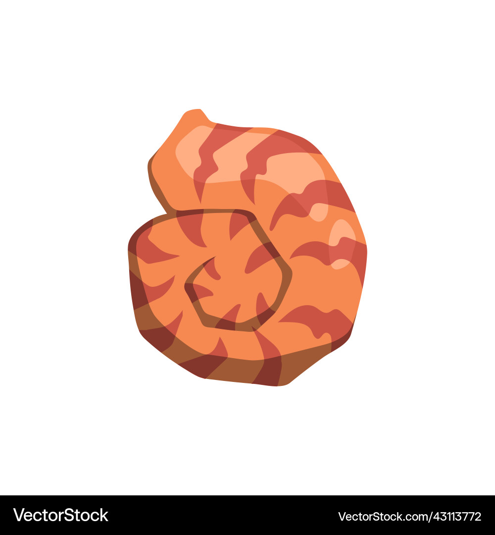 Orange seashell isolated cartoon shell sea icon Vector Image