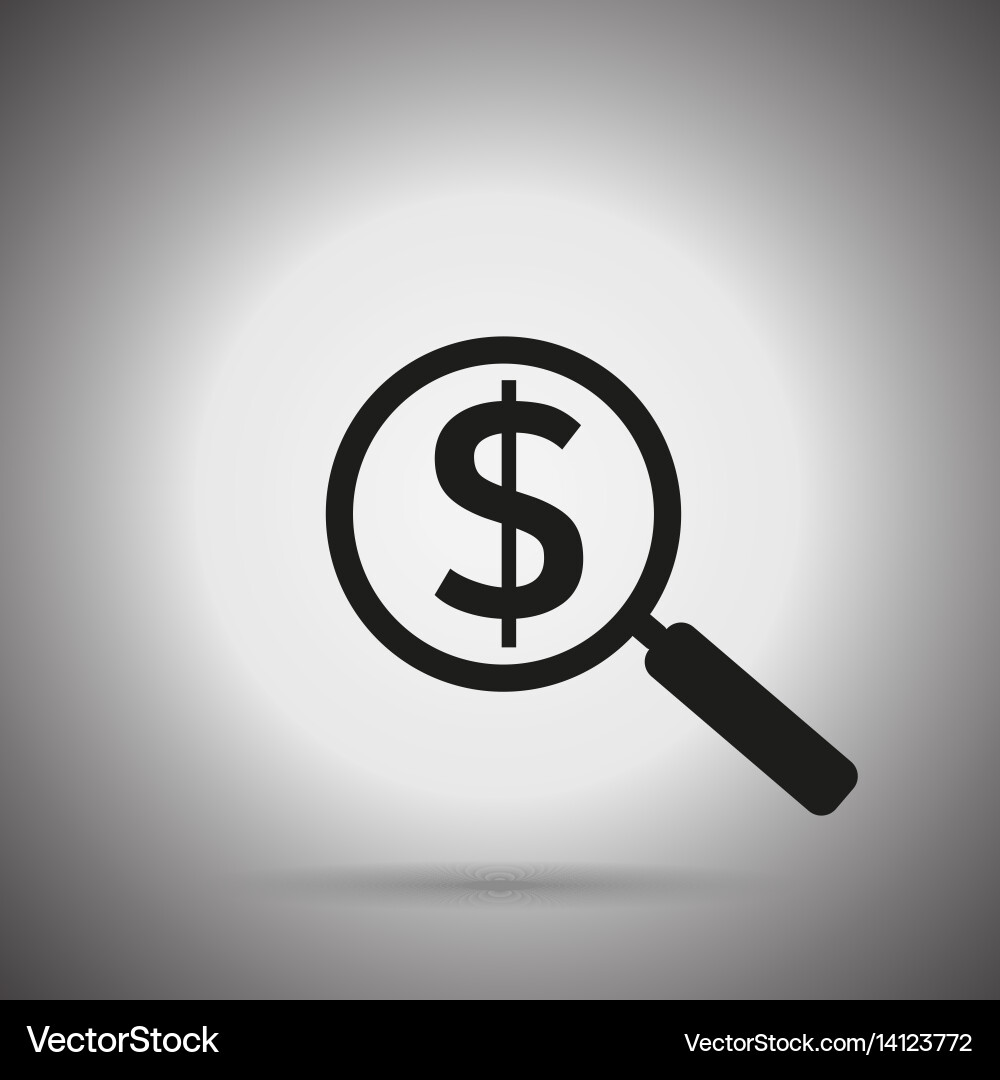 Search money icon magnifier and dollar symbol Vector Image