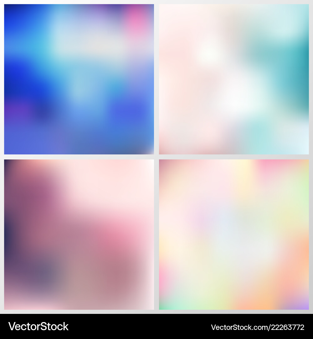 Set abstract multicolored blurred background Vector Image