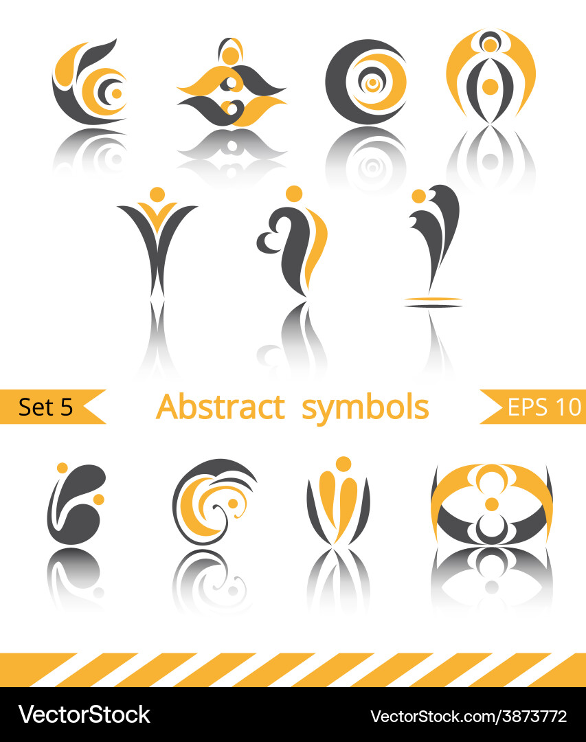 Set of different abstract flat summer and spring Vector Image