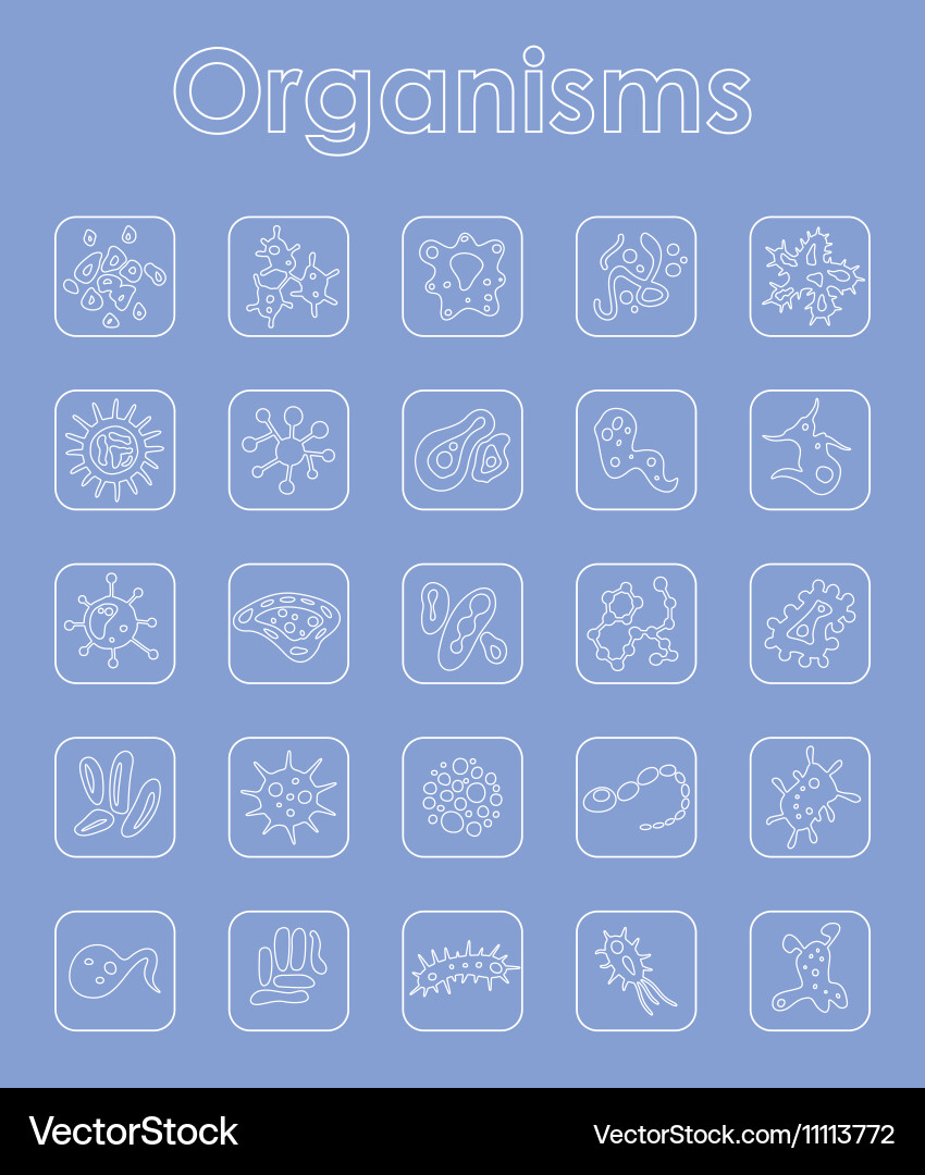 Set of organisms simple icons Royalty Free Vector Image