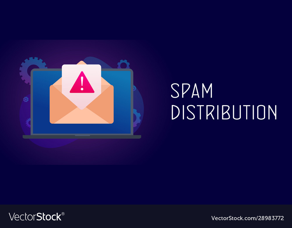 Spam distribution horizontal banner Royalty Free Vector