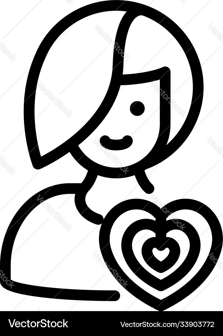 Trust woman icon outline style Royalty Free Vector Image