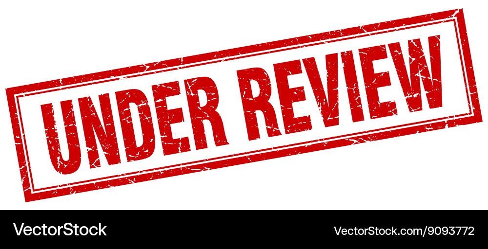 Under review red square grunge stamp on white Vector Image