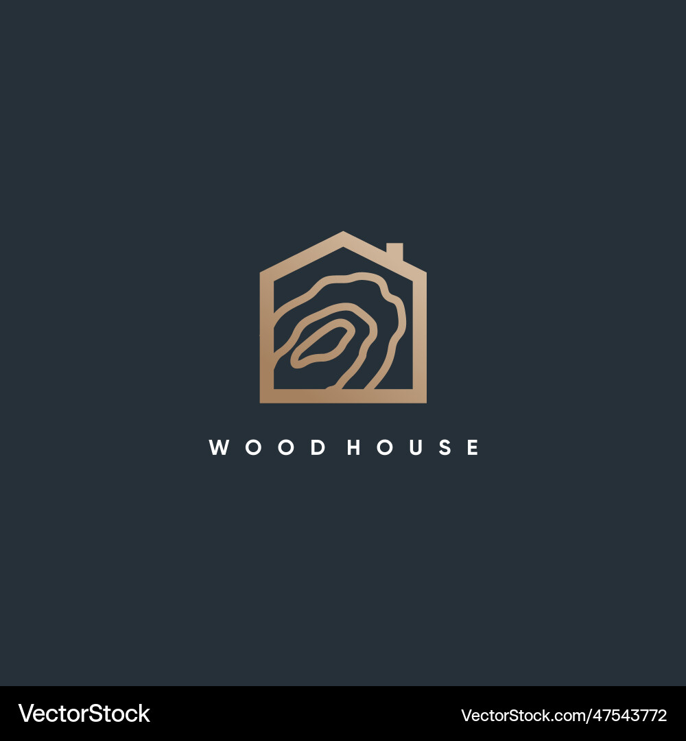 Wood house logo design with creative abstract Vector Image