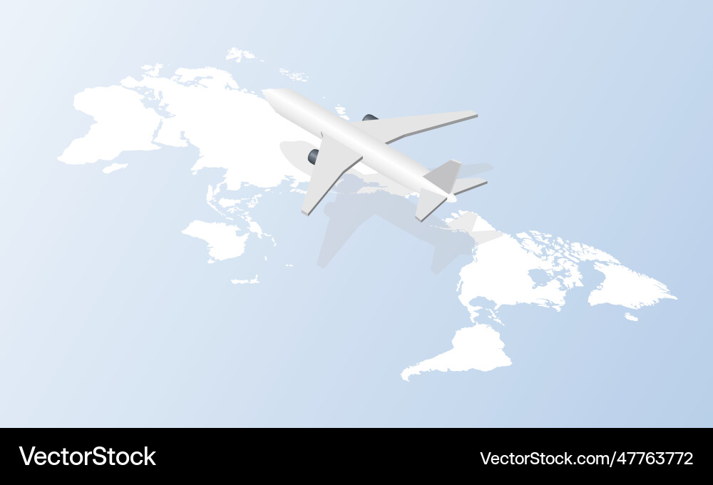 World travel map with airplanes isometric design Vector Image