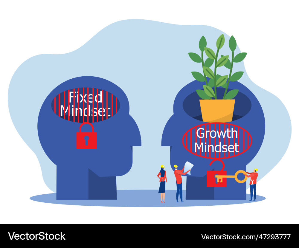 Businessman unlock key for put think growth Vector Image