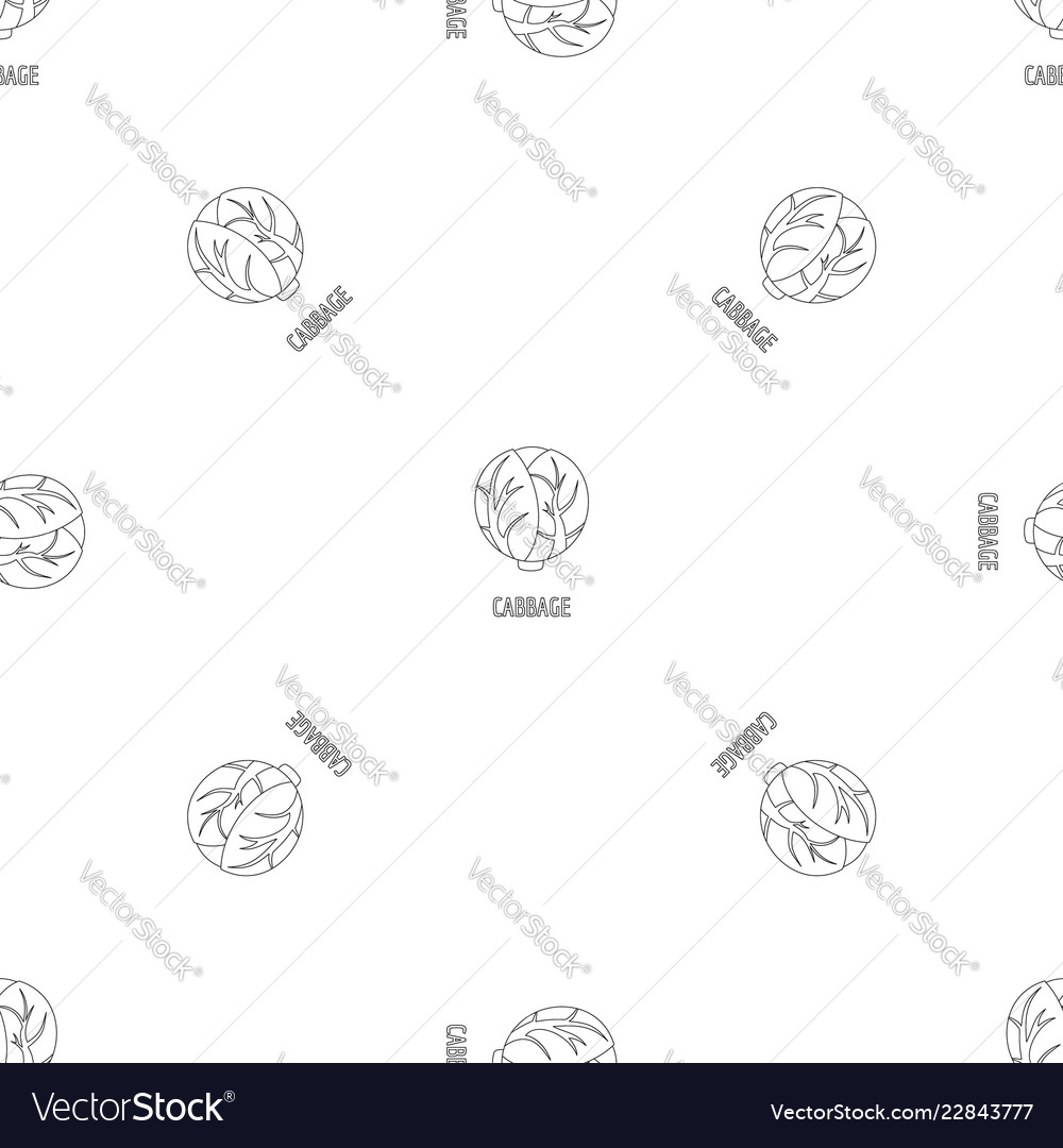 Cabbage pattern seamless Royalty Free Vector Image