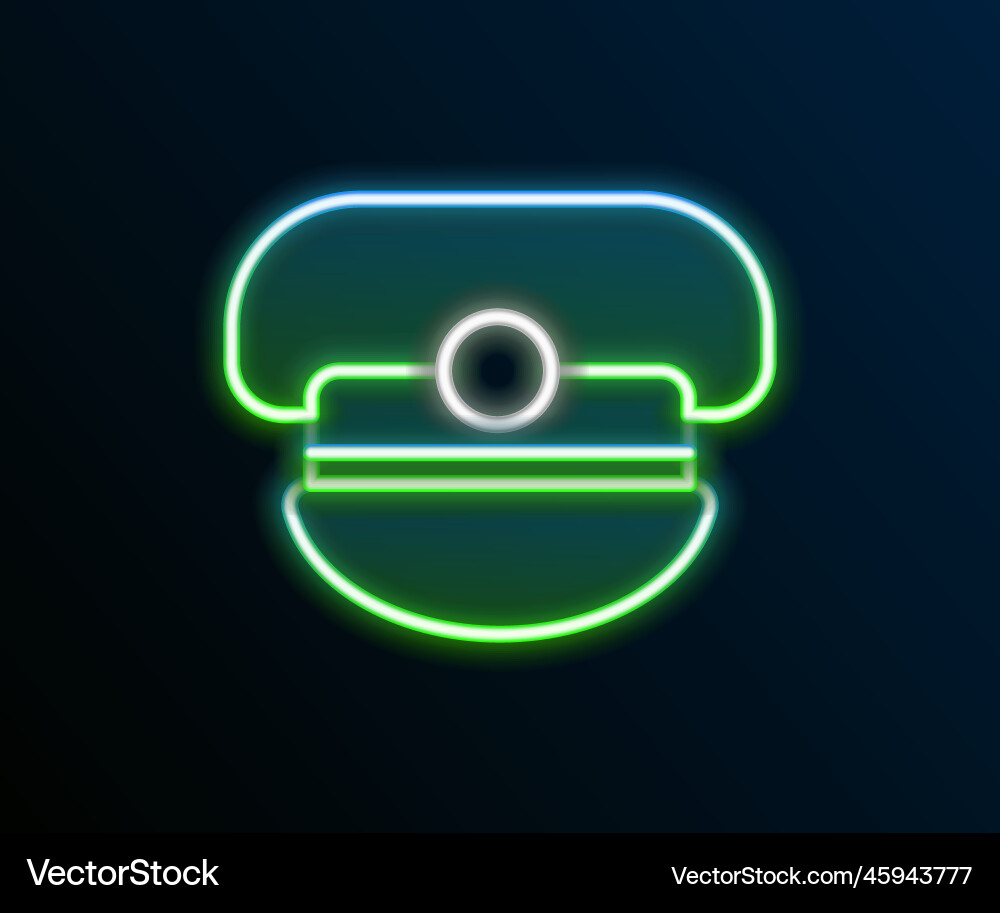 Glowing neon line captain hat icon isolated on Vector Image
