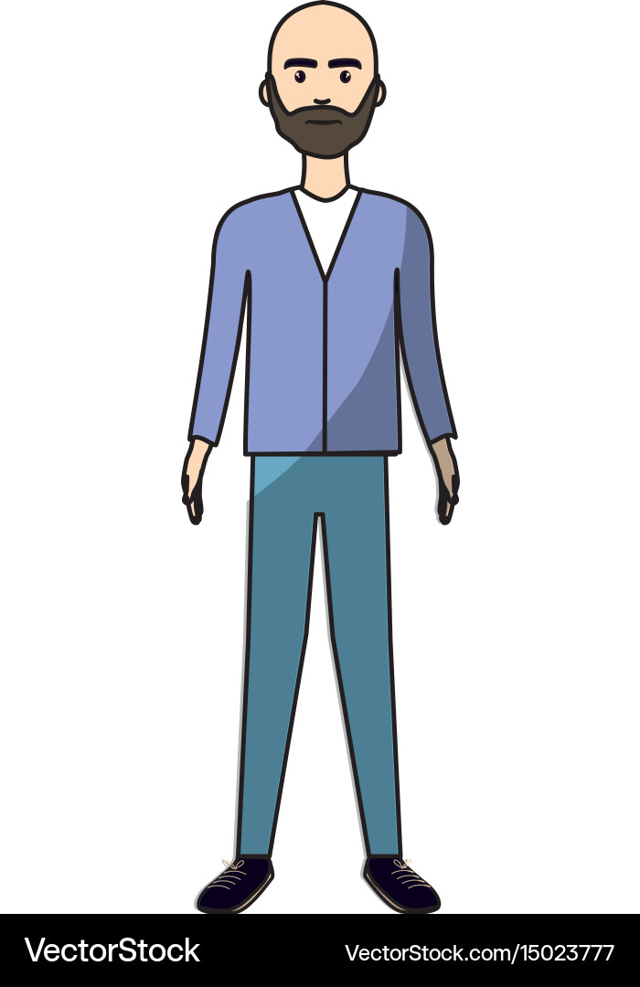 Handsome man with beard and elegant wear Vector Image