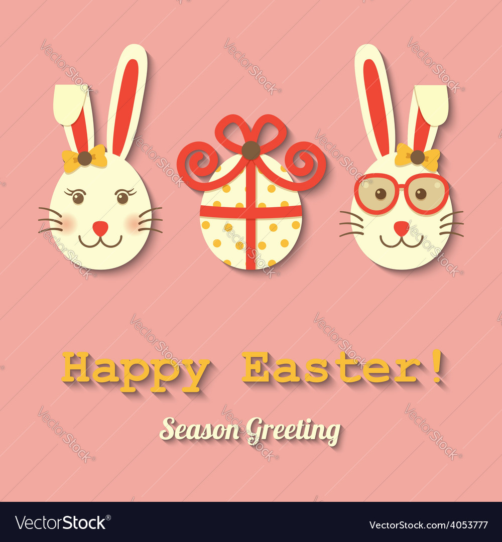 Happy easter bunny Royalty Free Vector Image - VectorStock