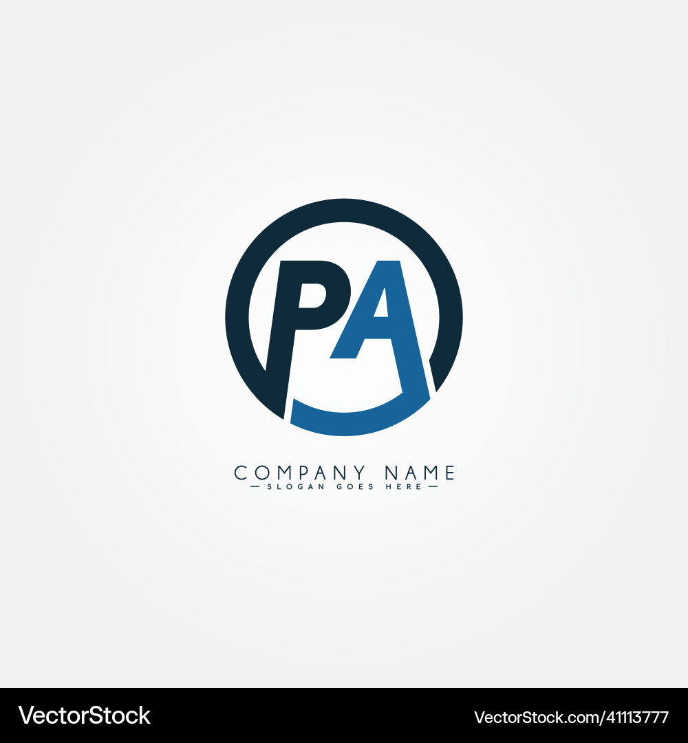 Initial letter pa logo - simple business Vector Image