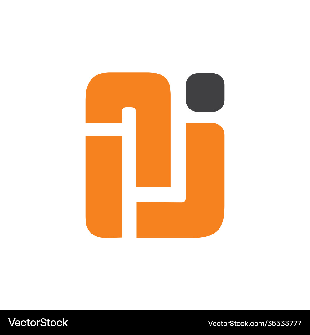 Letter rj geometric line simple logo Royalty Free Vector