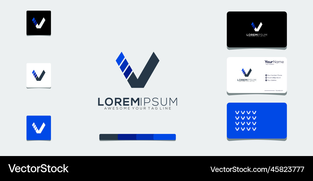 Letter v modern logo technology brand identity Vector Image