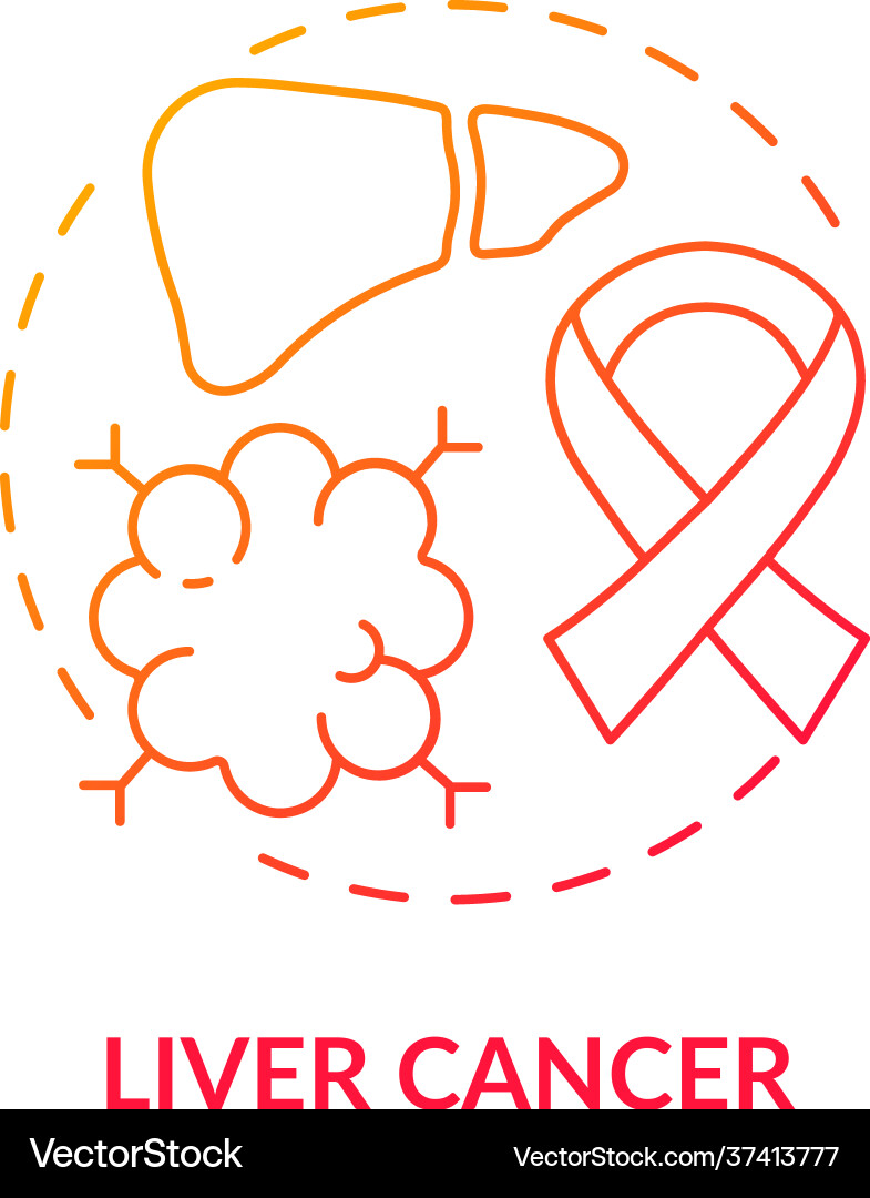 Liver cancer concept icon Royalty Free Vector Image