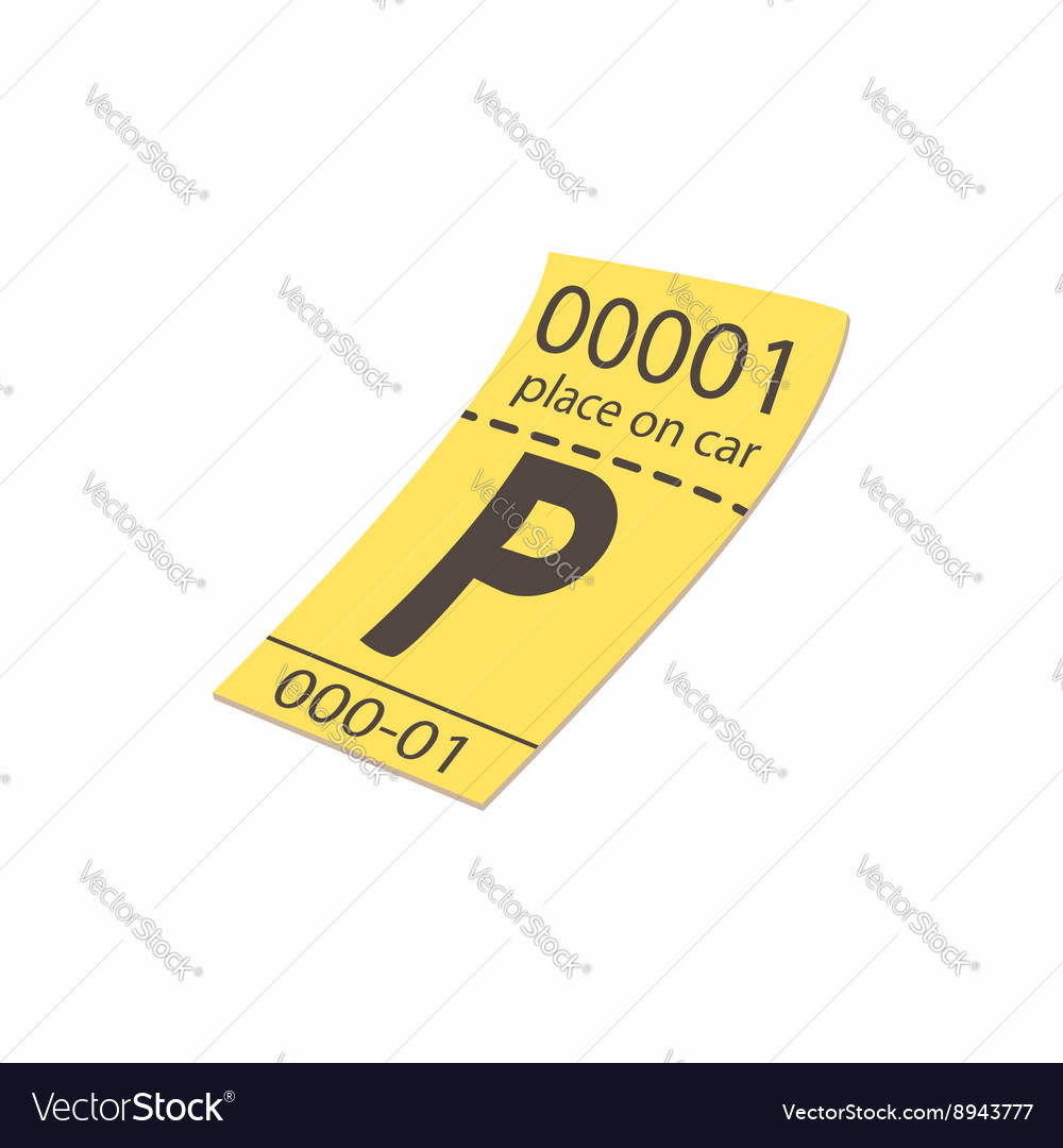 Parking ticket icon cartoon style Royalty Free Vector Image Parking ticket icon cartoon style Royalty Free Vector Image