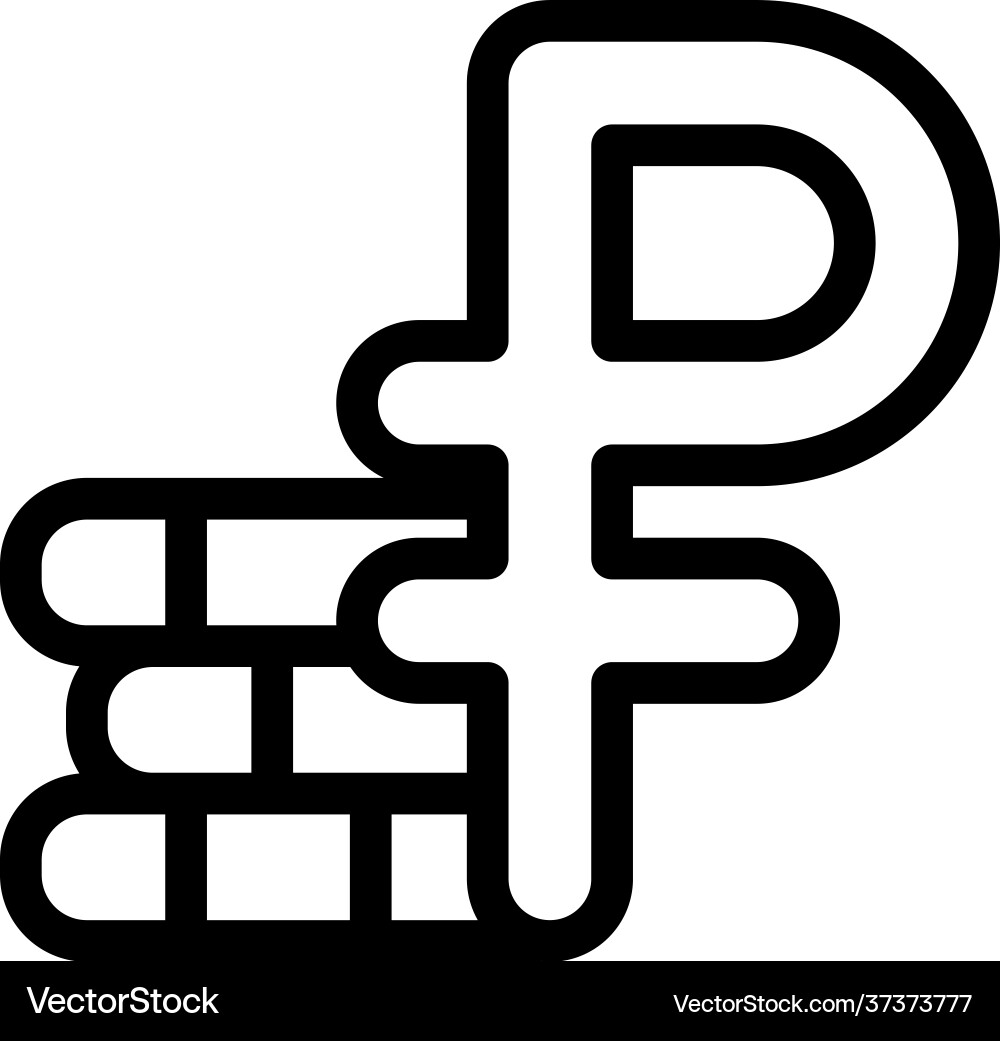 Ruble stack Royalty Free Vector Image - VectorStock