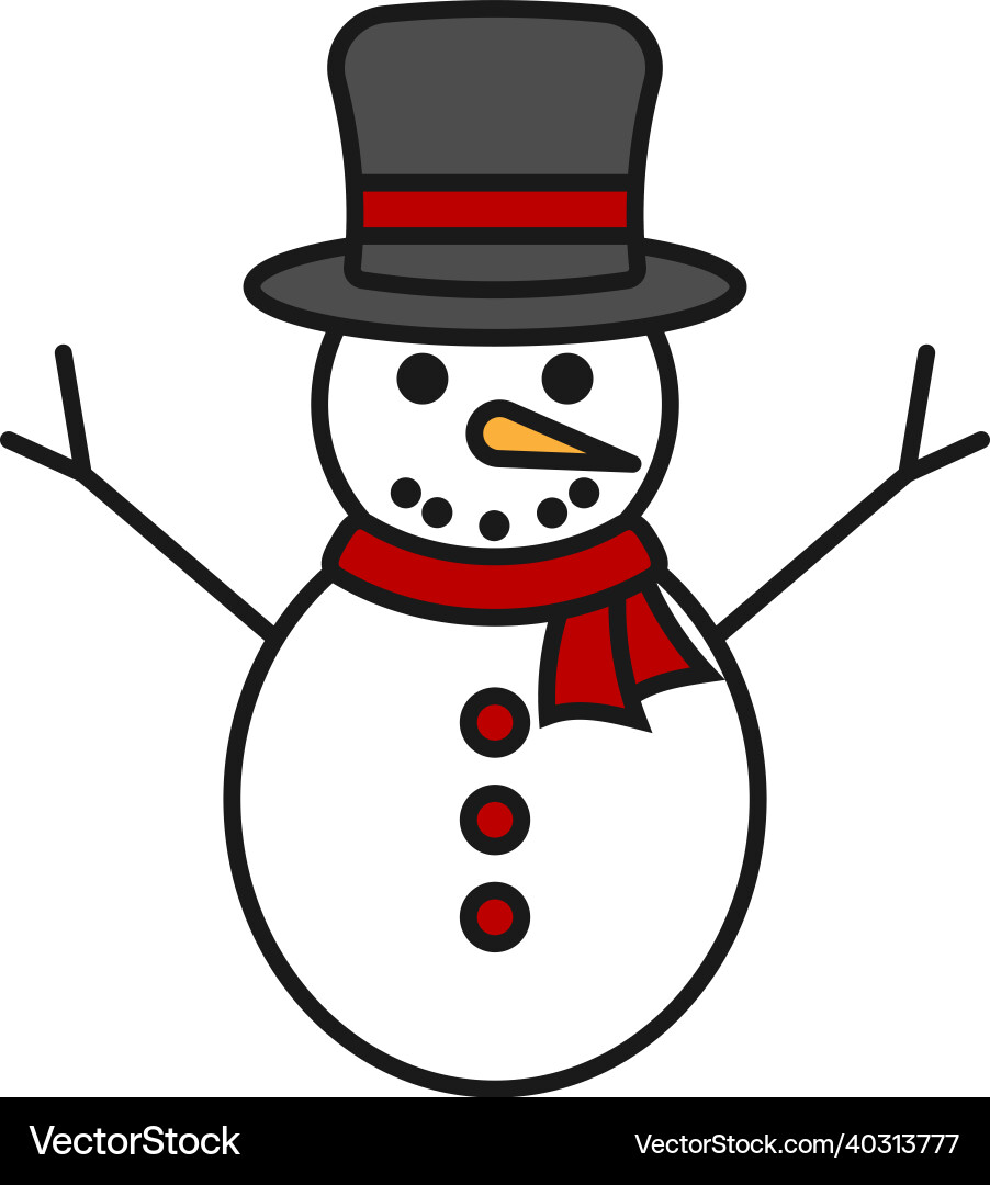 Snowman icon design template isolated Royalty Free Vector