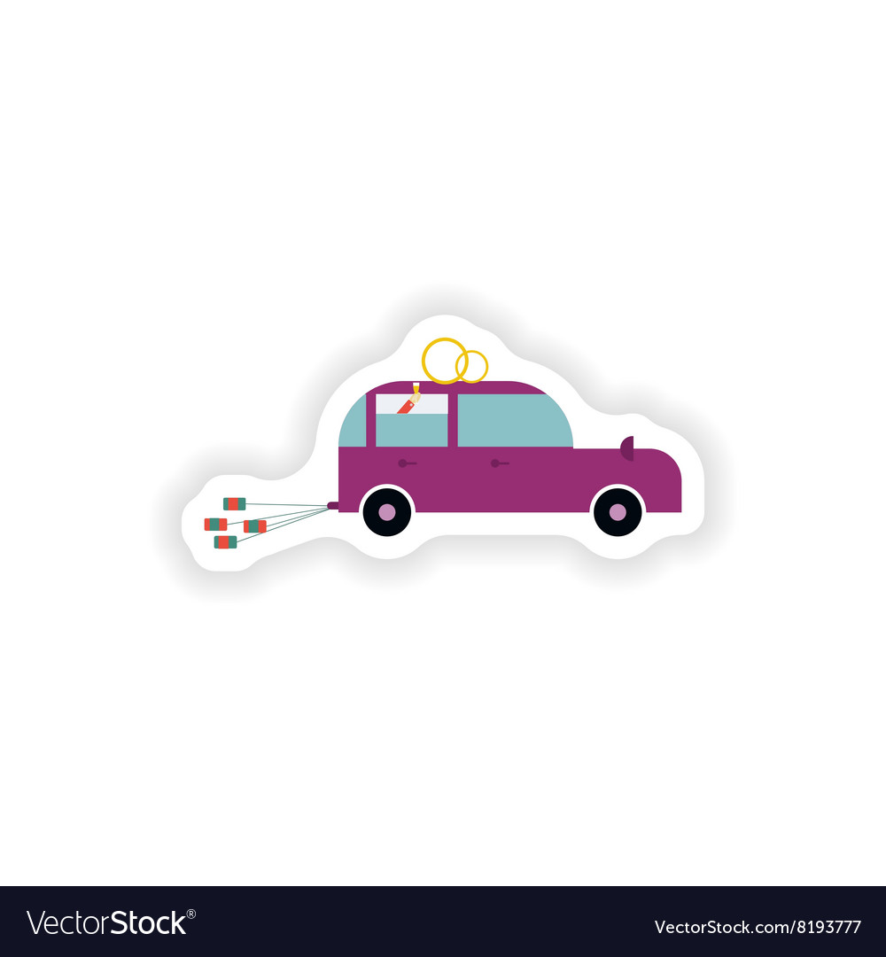 Stylish Paper Sticker On White Background Vector Image