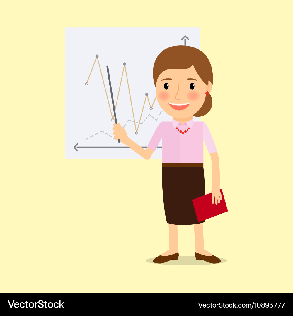 Teacher with whiteboard cartoon character Vector Image