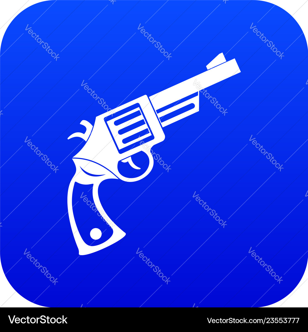 Vintage revolver icon digital blue Royalty Free Vector Image