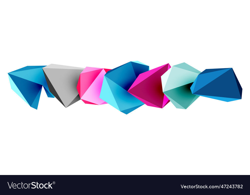 3d low poly triangle design elements Royalty Free Vector