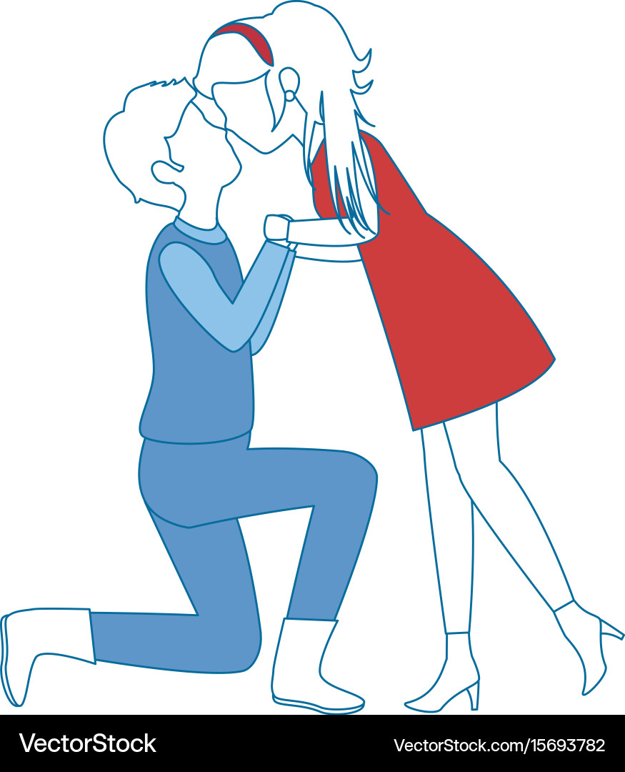 Beautiful and romantic couple Royalty Free Vector Image