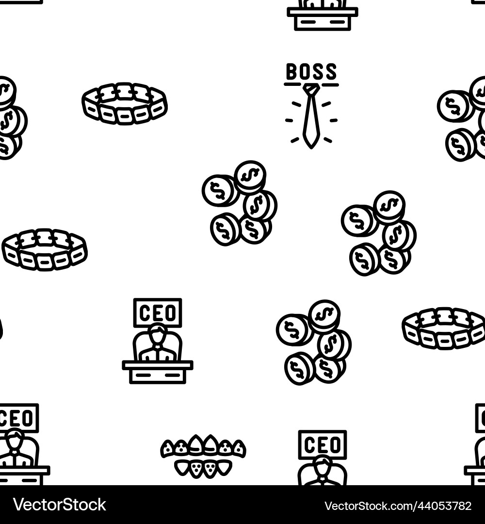 Boss leader businessman accessory seamless Vector Image