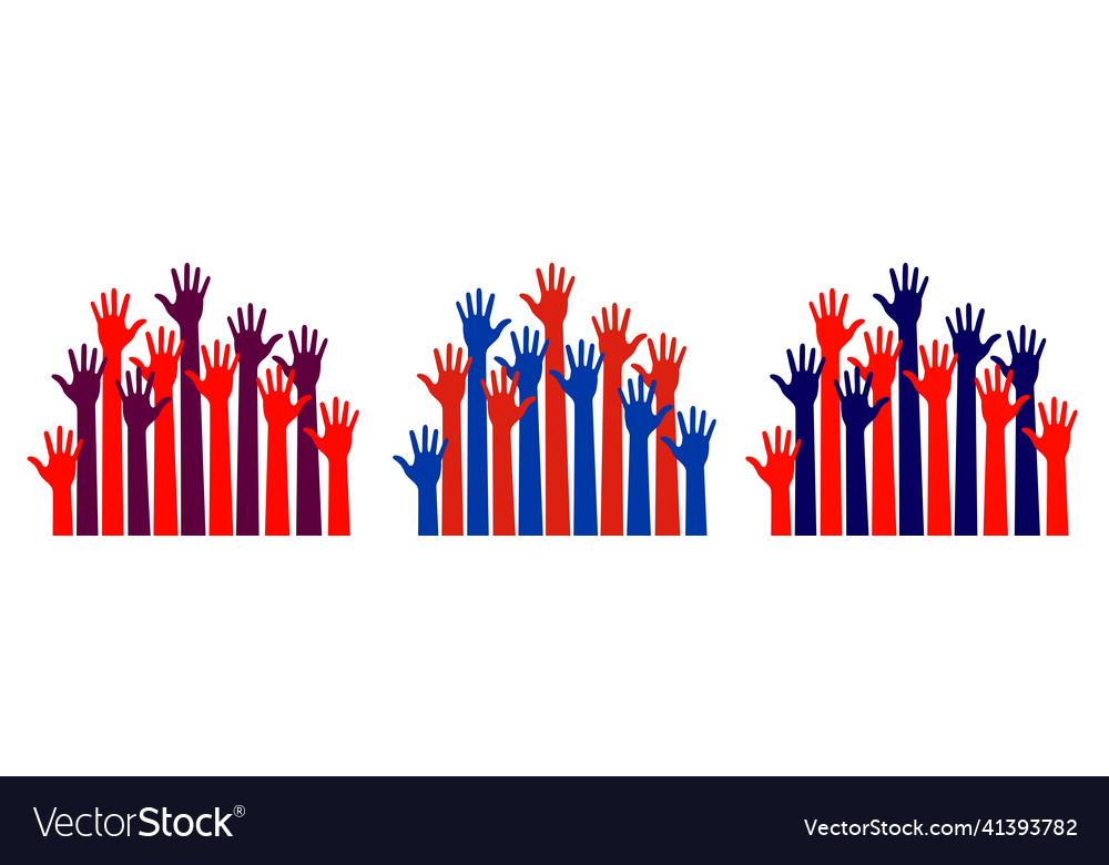 Caring up hands set volunteers emblem Royalty Free Vector Caring up hands set volunteers emblem Royalty Free Vector